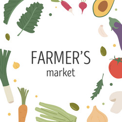 Minimalist border with healthy organic vegetables Vector Image