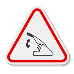 Caution pull parking brake symbol sign isolate Vector Image
