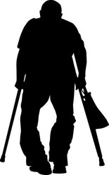 Silhouettes of People Crutches Vector Images (over 180)