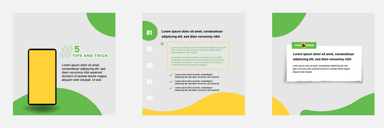 Social media tutorial tip trick post template Vector Image