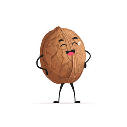 Cute macadamia character cartoon mascot nut Vector Image