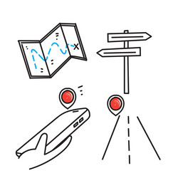 Hand drawn doodle road and highway Royalty Free Vector Image