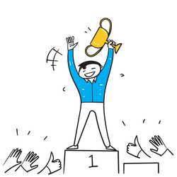 Hand drawn doodle winner podium isolated Vector Image