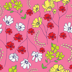 Pink floral seamless pattern Royalty Free Vector Image