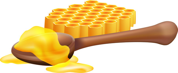 Bee on honey cell icon cartoon style Royalty Free Vector