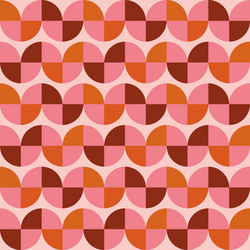Mid century pink orange shapes seamless pattern Vector Image