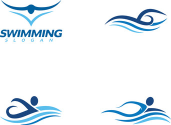Swim Icon - Blue Circle Royalty Free Vector Image