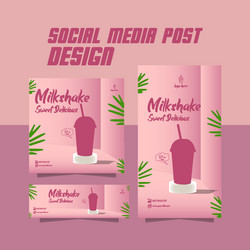 Social media milkshake flyer template design Vector Image