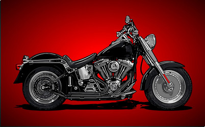 Cruiser motorbike rear view template Royalty Free Vector