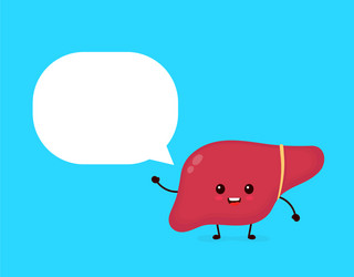 Cute strong happy smiling healthy liver Royalty Free Vector