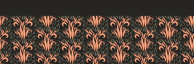 Dark boho flowers seamless border pattern Vector Image