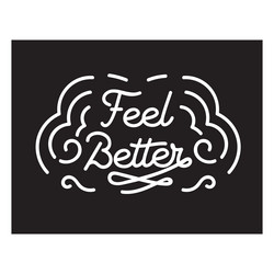 Feel better doodle lettering quote Royalty Free Vector Image
