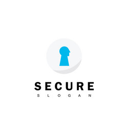 Secure logo template using robot and key symbol Vector Image