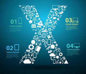 Application icons alphabet letters r design Vector Image