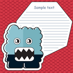 Cartoon monster with message cloud Royalty Free Vector Image