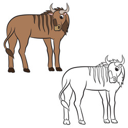 Cartoon wildebeest mascot Royalty Free Vector Image