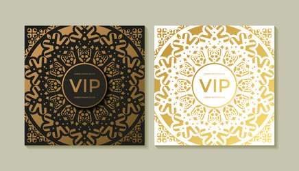 Luxury white and black vip card ornament pattern Vector Image