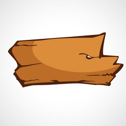 Cartoon brown wooden sign Royalty Free Vector Image