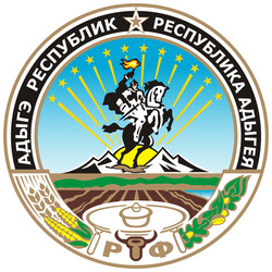 Flag republic adygea russia Royalty Free Vector Image