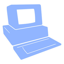 Antique typewriter cut out Royalty Free Vector Image