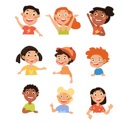 Set of children portrait avatars on white Vector Image