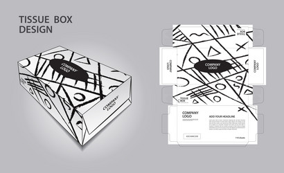 Tissue box packaging design on geometric Vector Image