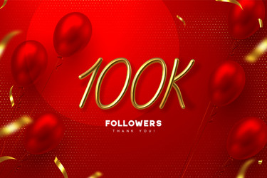 Celebration of achieving 100k followers posters Vector Image