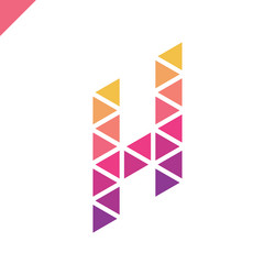 Letter h logo icon with origami triangle symbol Vector Image