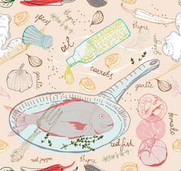 Seamless fish background Royalty Free Vector Image