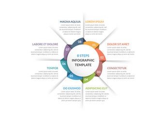 Circle infographics - eight elements Royalty Free Vector
