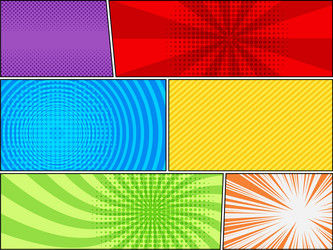 Empty comic page mockup with color background Vector Image