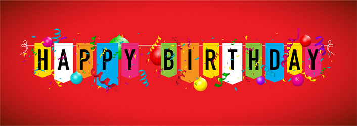 Happy birthday bunting with balloons Royalty Free Vector