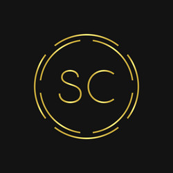 Initial letter sc logo design template Royalty Free Vector