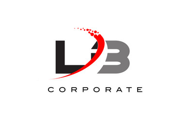 White outline lb l b letter logo with cut Vector Image