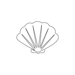 Open pearl shell continuous one line drawing Vector Image