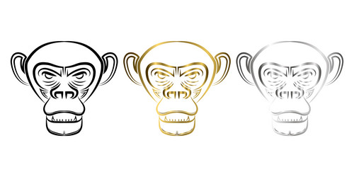 Three Monkeys Drawing Vector Images (over 120)