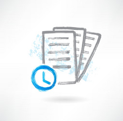 Doc and clock grunge icon Royalty Free Vector Image