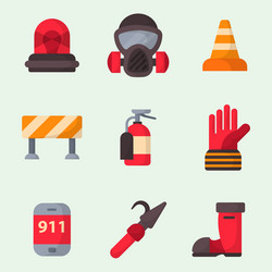 Cartoon collection of fire equipment Royalty Free Vector