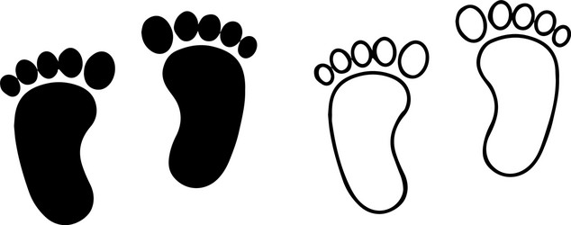 Footprint icon on white background Royalty Free Vector Image