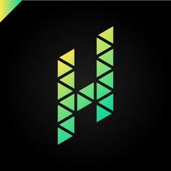 Letter h logo icon with origami triangle symbol Vector Image