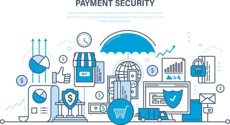 Safe payment methods protection of data Royalty Free Vector