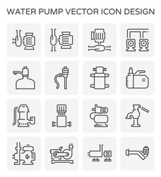 Water pump icons set Royalty Free Vector Image
