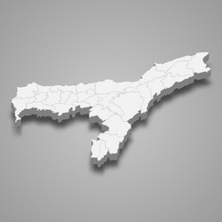 West Bengal India Map 3D Royalty Free Vector Image
