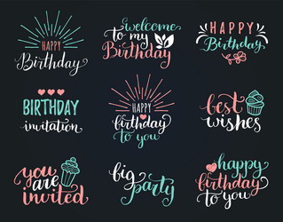 Birthday lettering Royalty Free Vector Image - VectorStock