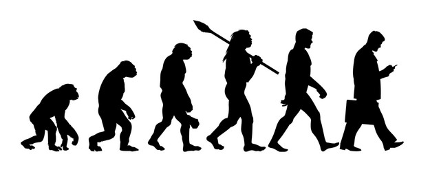 Evolution of Man Cartoon Royalty Free Vector Image