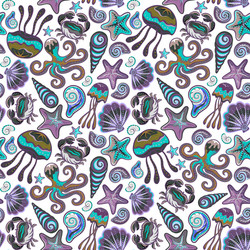 Sea Creatures Pattern Vector Images (over 3,900)