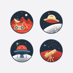 James webb space telescope icon with nebula Vector Image