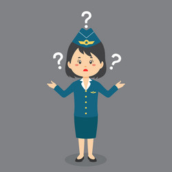 Pilot confused with question mark Royalty Free Vector Image