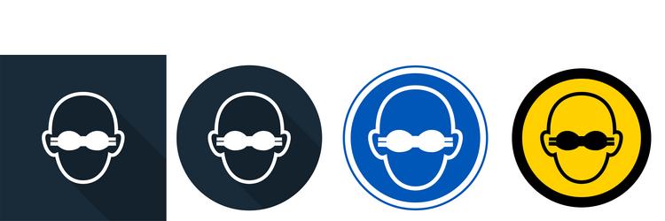 Symbol wear opaque eye protection sign isolate Vector Image