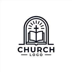 Classic church logo design template Royalty Free Vector